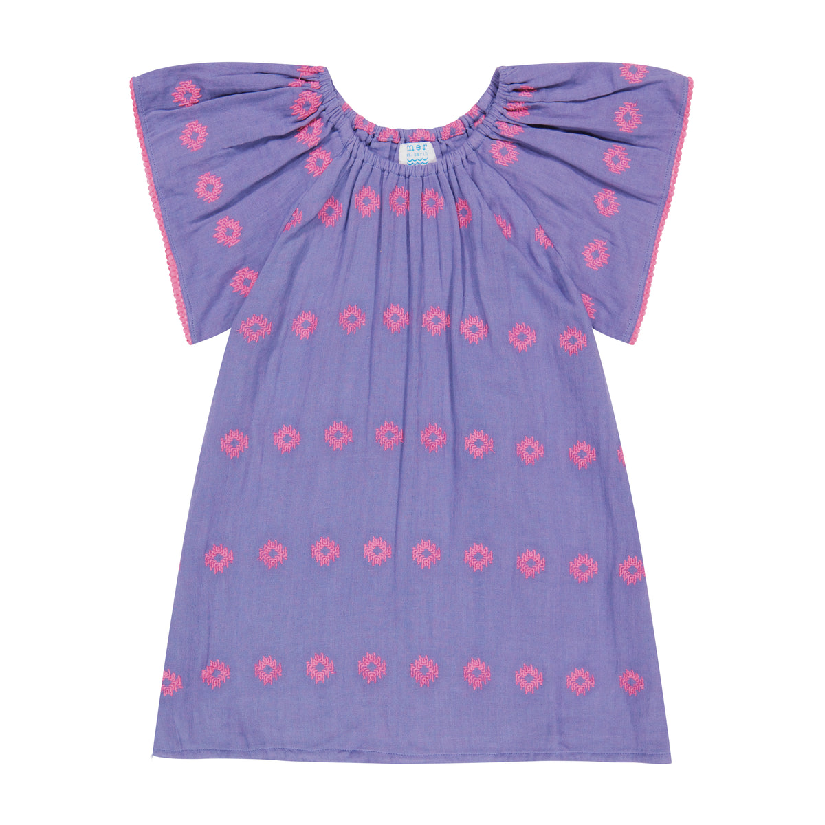 Mini Capucine Girl's Caftan Periwinkle Embroidery – Mer St. Barth