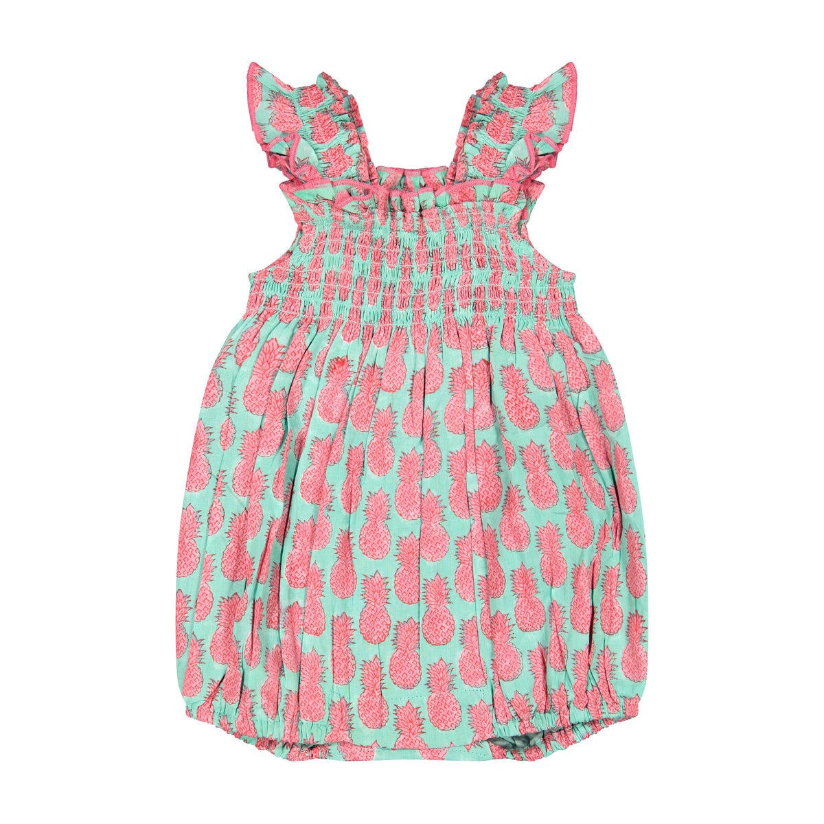 Leila Baby Romper Pineapple Crush Pink – Mer St. Barth