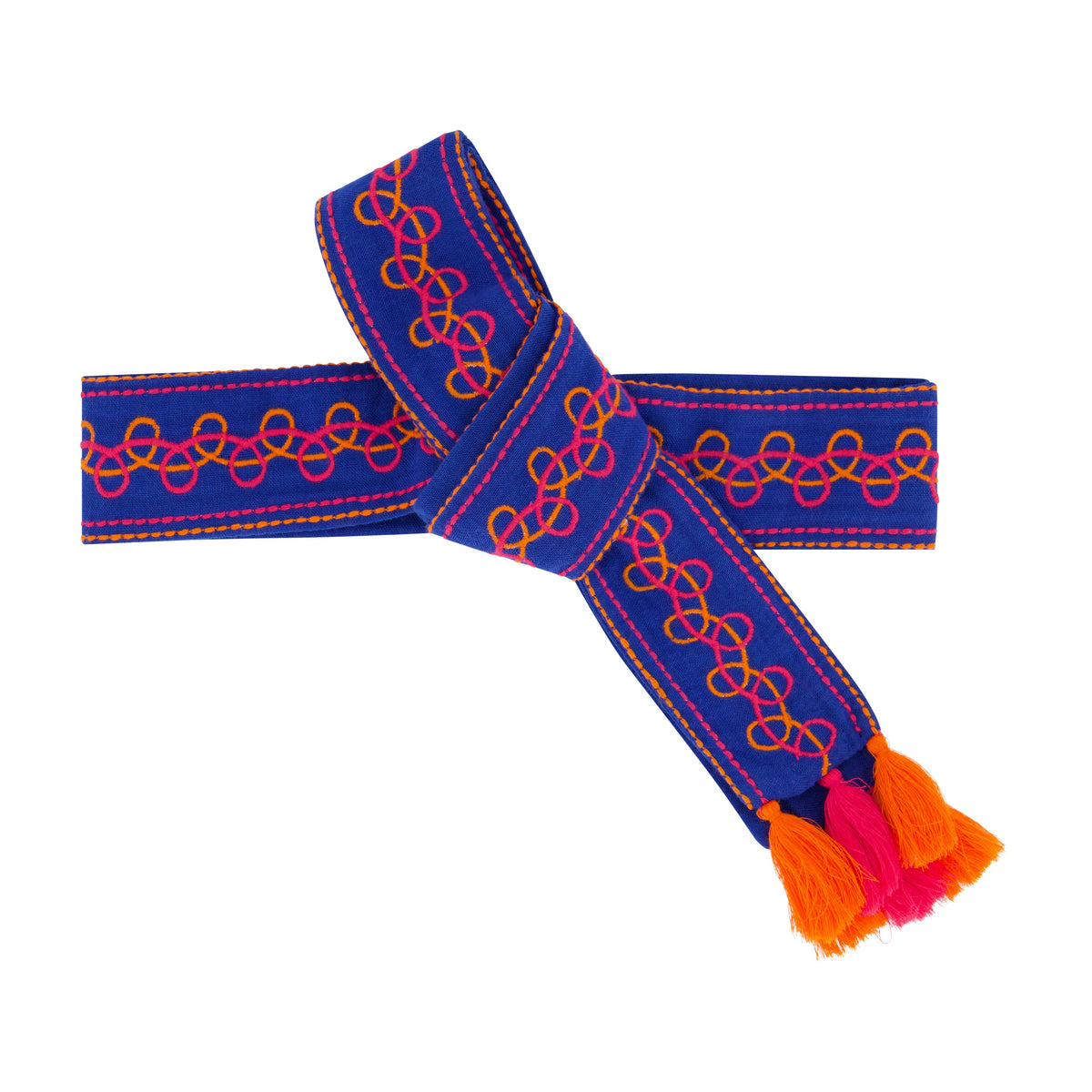 Embroidery Belt Classic Blue Embroidery – Mer St. Barth